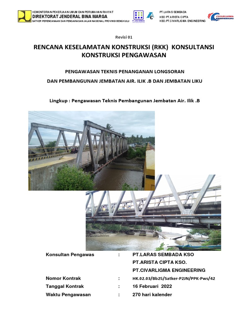 RKK Pengawasan Teknis Pembangunan Jembatan Air - Ilik .B (Revisi 1) | PDF | Komputer