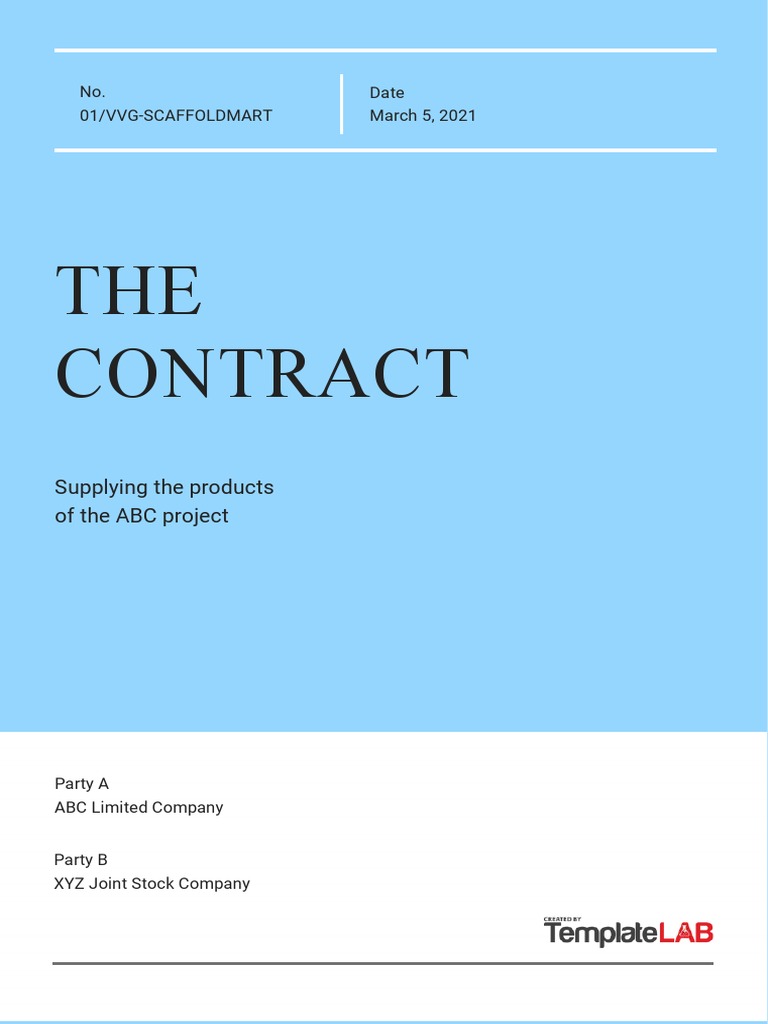 THE CONSTRUCTION Contract Cover Page | PDF