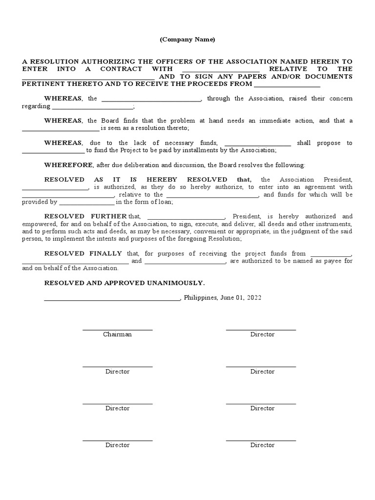 Board Reso Template | PDF | Justice | Crime & Violence