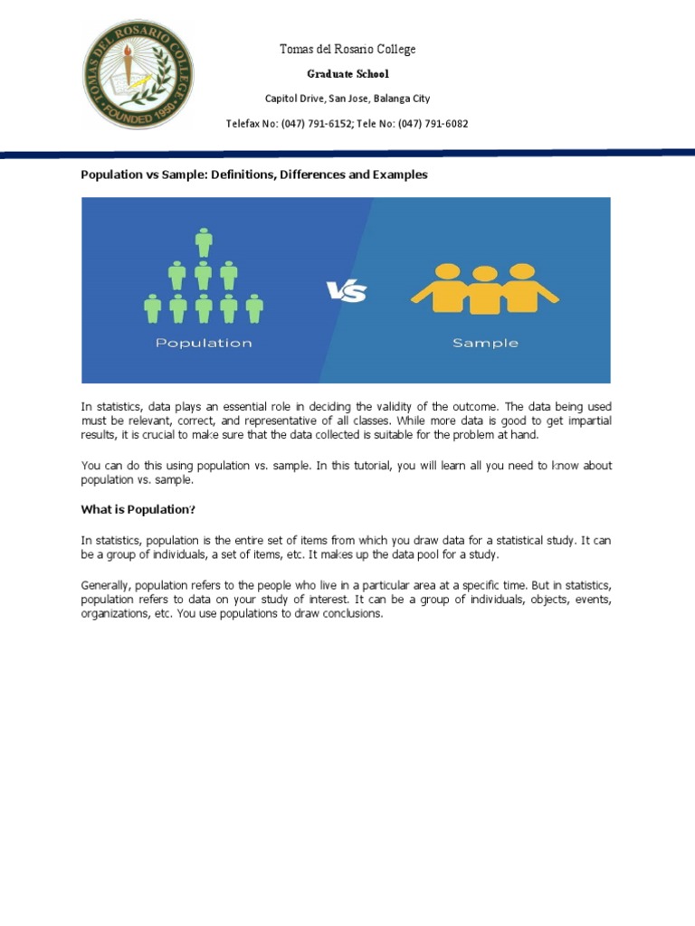 Population Vs Sample | Download Free PDF | Statistics | Sampling ...