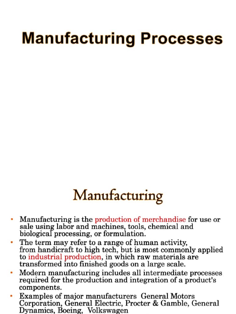 Manufacturing Process | PDF