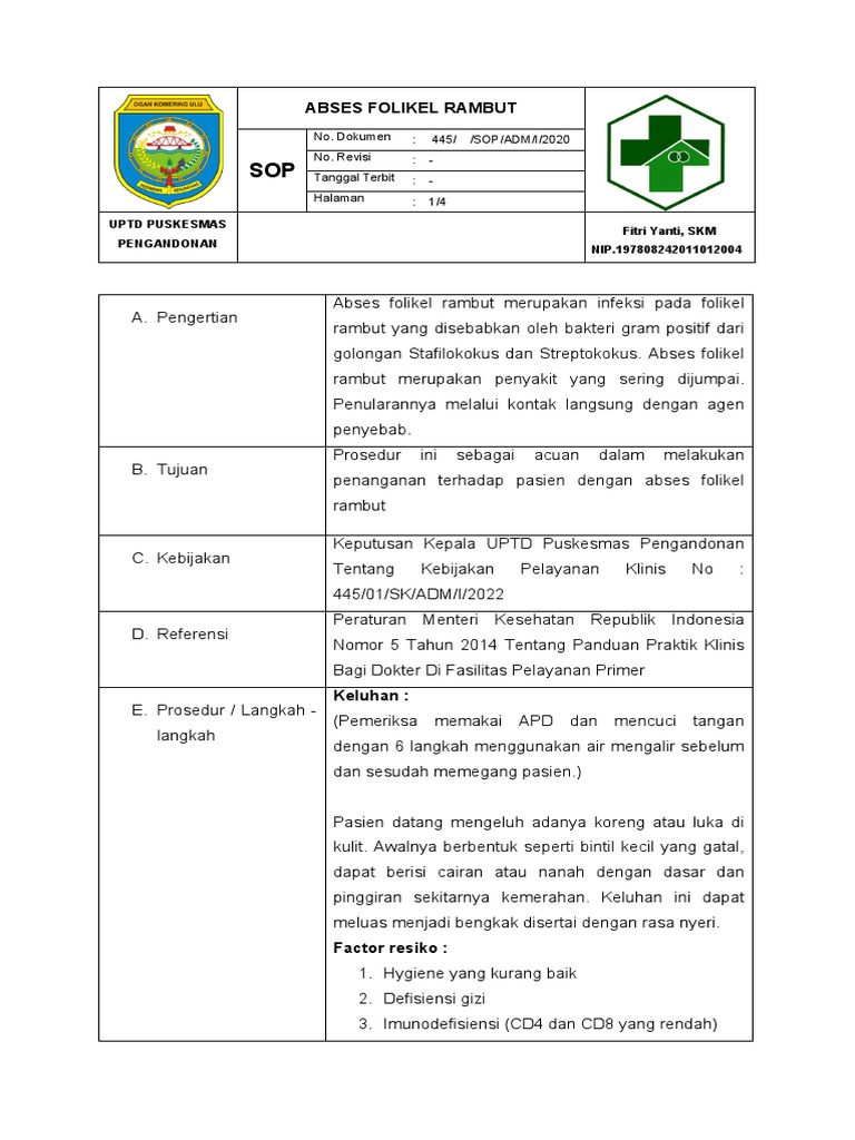SOP Abses Folikel Rambut | PDF
