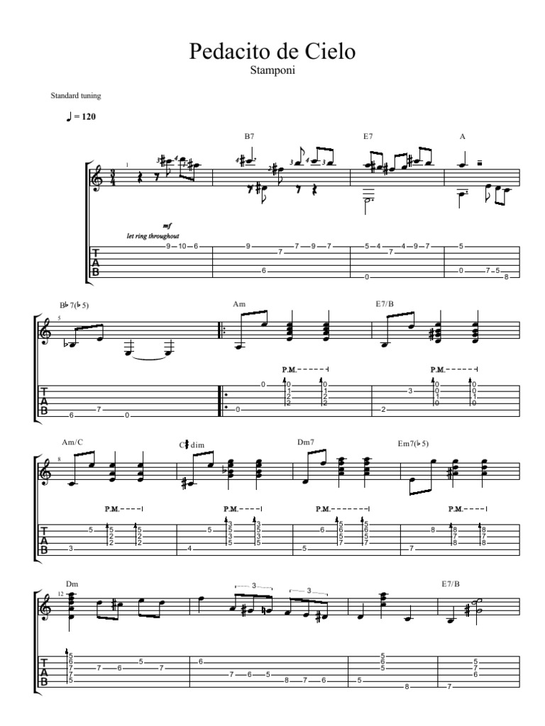 Pedacito de Cielo Guitarra | PDF