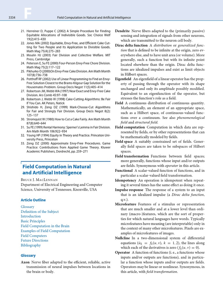 Field Computation In Natural And Artificial Intelligence Pdf Pdf Partial Differential