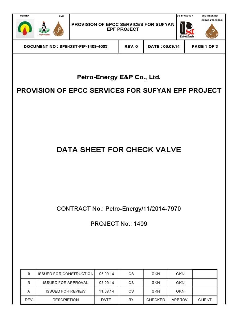 New 4 Sfe Dst Pip 1402 4104 Dst For Check Valve Pdf Valve