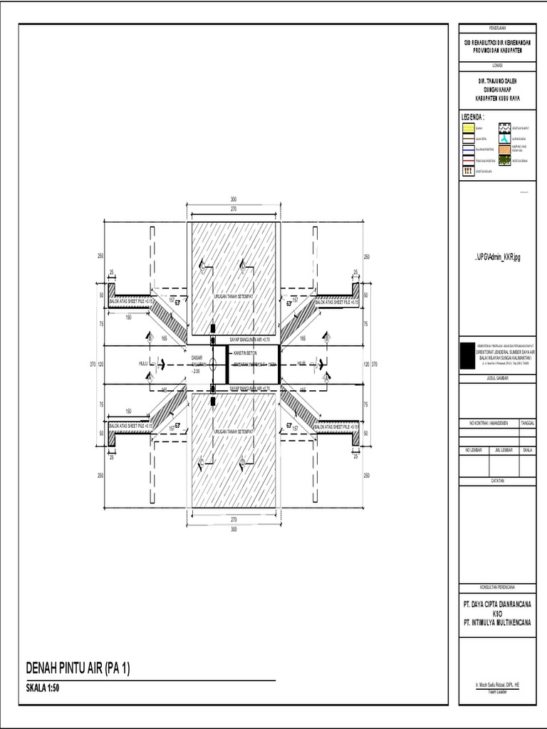 Denah Pintu Air (Pa 1) : SKALA 1:50 | PDF