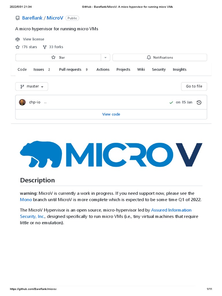 GitHub - Bareflank - MicroV - A Micro Hypervisor For Running Micro VMs | PDF | Virtual Machine ...