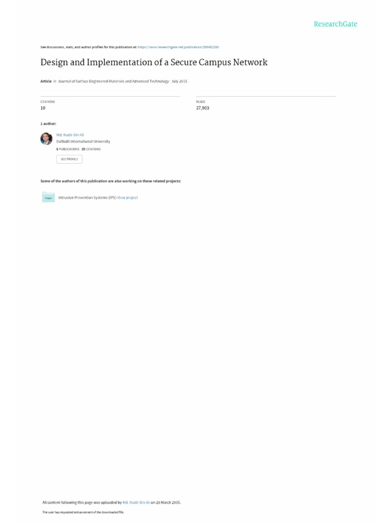 Design and Implementation of A Secure Campus Network | PDF