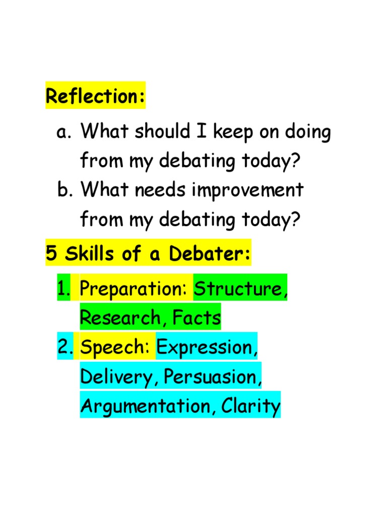 Preparing for Debate: A Guide to Improving Debating Skills Through Self ...