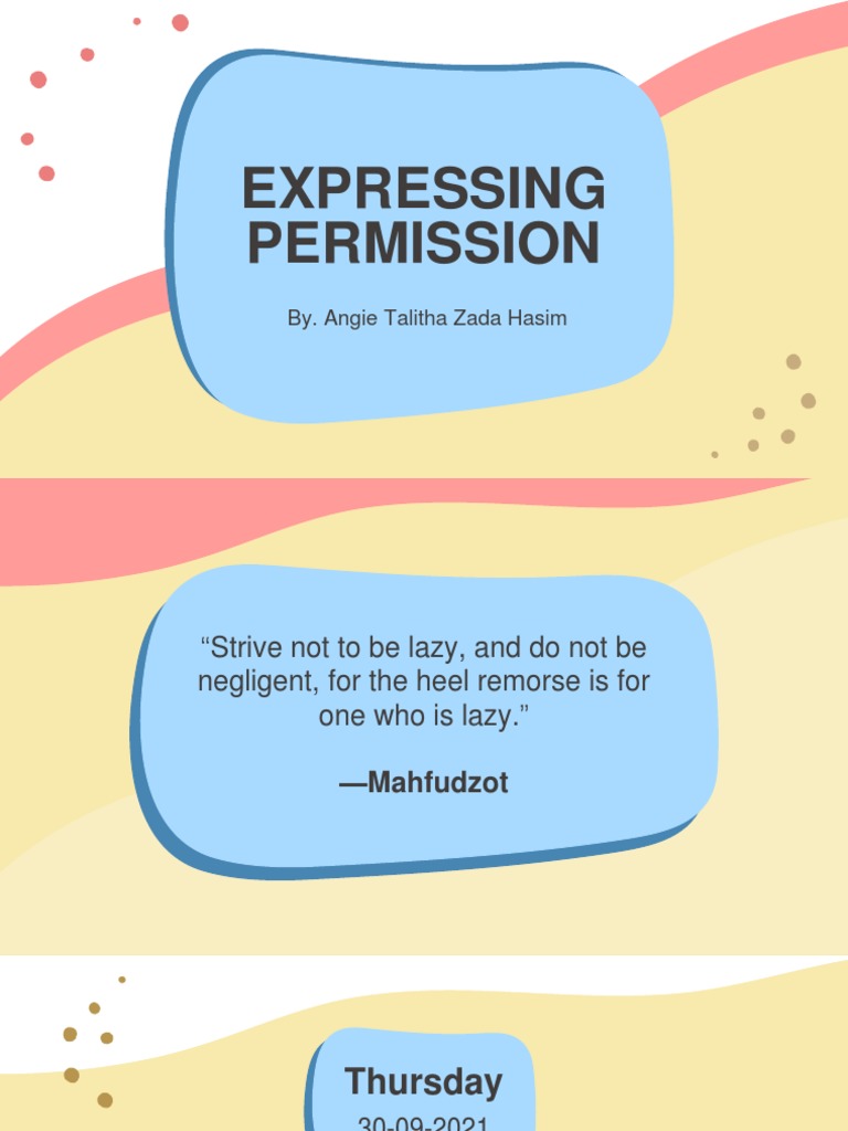 Expressing Permission by Angie Hasim | PDF