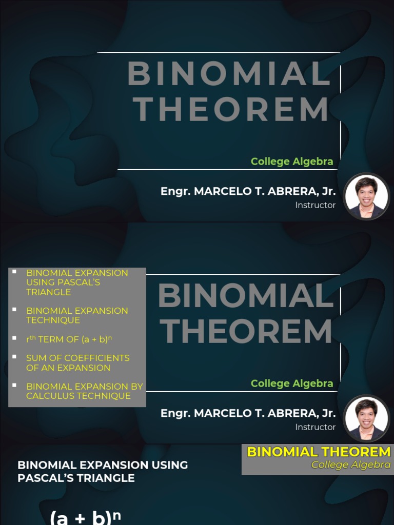 Binomial Theorem | PDF | Summation | Number Theory