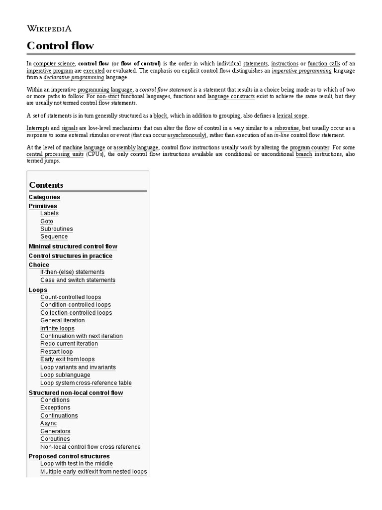 Control Flow Categories Primitives Pdf Control Flow Subroutine