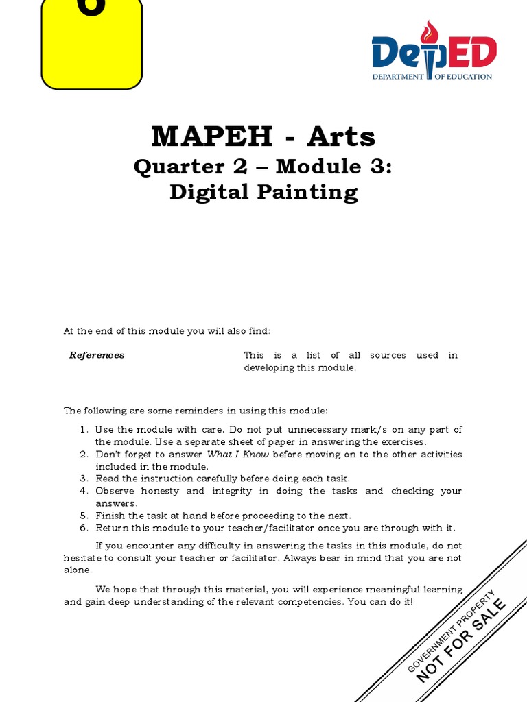 Arts6 - Quarter2 - Module 3-Edited | PDF | Paintings | Learning