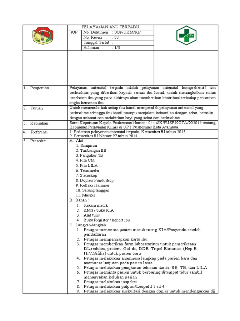 SOP ANC Terpadu | PDF