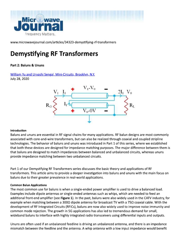 Demystifying RF Transformers | PDF