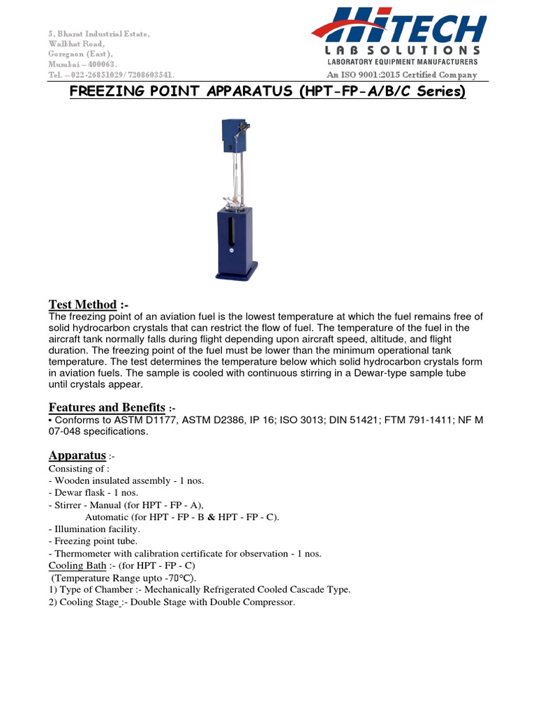 Freezing Point Apparatus Overview | PDF