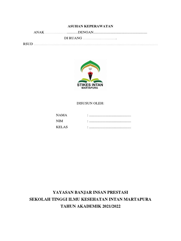 Format Cover, Lembar Pengesahan, Askep, Dan Format Resume | PDF