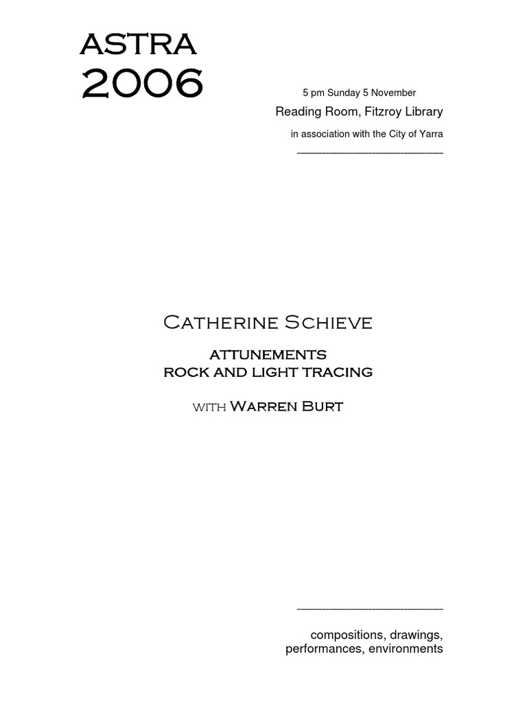 Astra 2006 - Catherine Schieve & Warren Burt | PDF