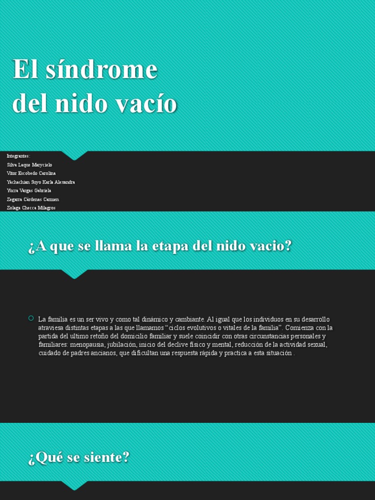 El Síndrome Del Nido Vacío | PDF | Vejez | Sicología