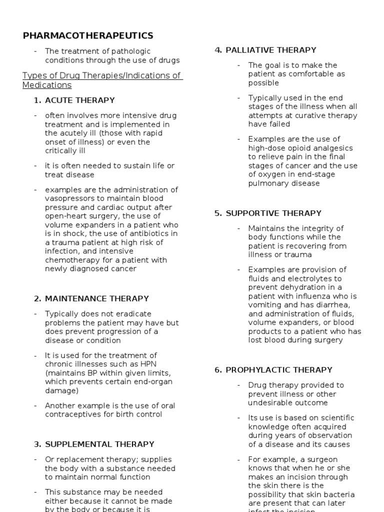 Understanding Pharmacotherapeutics: Types of Drug Therapies, Factors ...