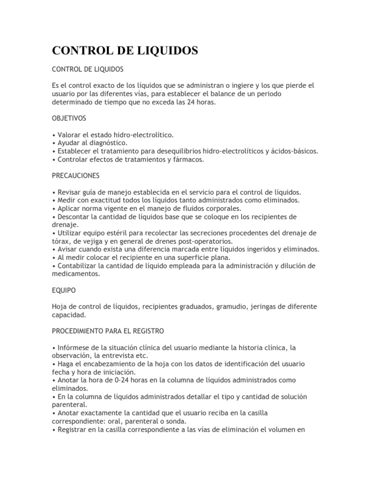 Control de Liquidos | PDF