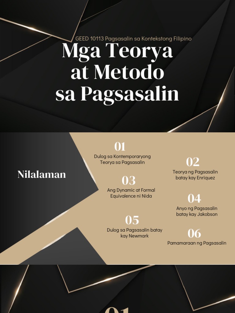 Mga Teorya at Metodo Sa Pagsasalin | PDF