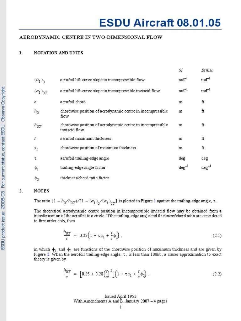 Aerodynamic centre in two-dimensional flow | PDF | Airfoil | Aerodynamics