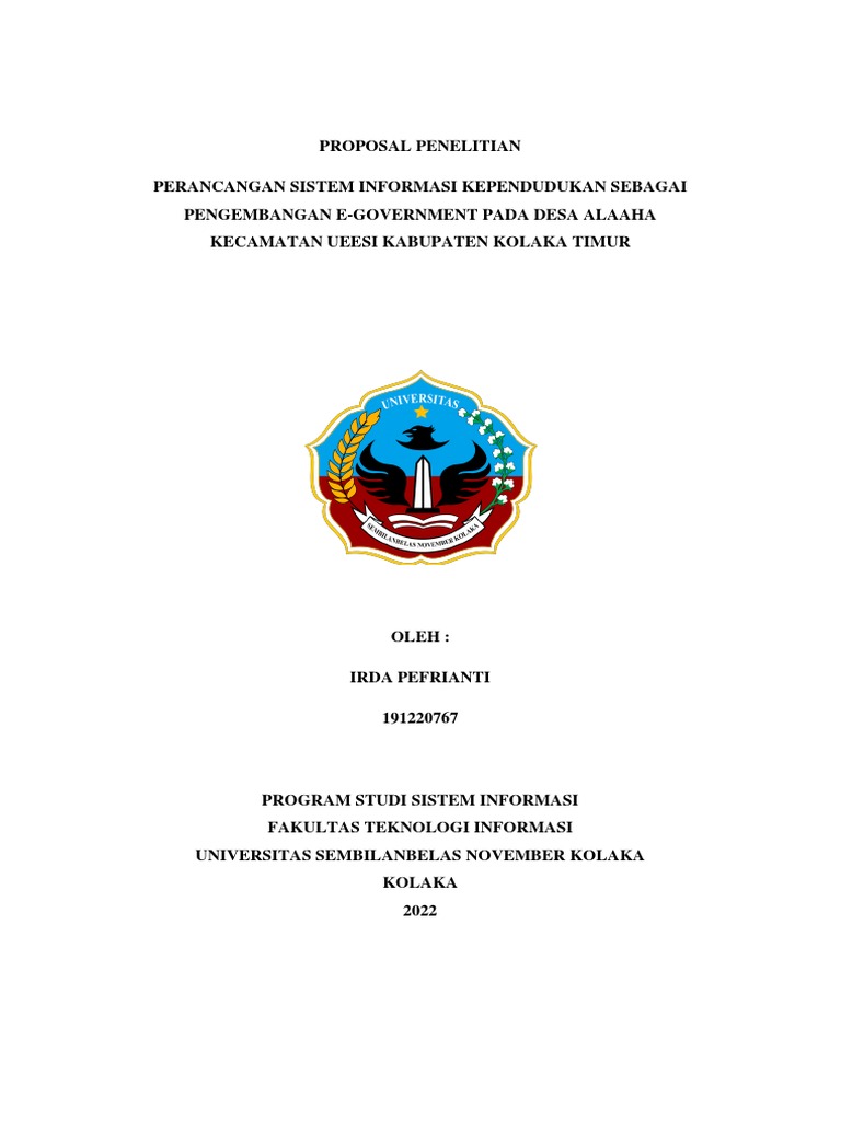 Proposal Penelitian - BAB 1 - Irda Pefrianti | PDF