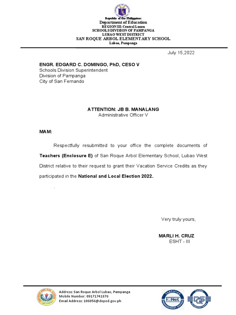 Engr. Edgard C. Domingo, PHD, Ceso V: Department of Education | PDF