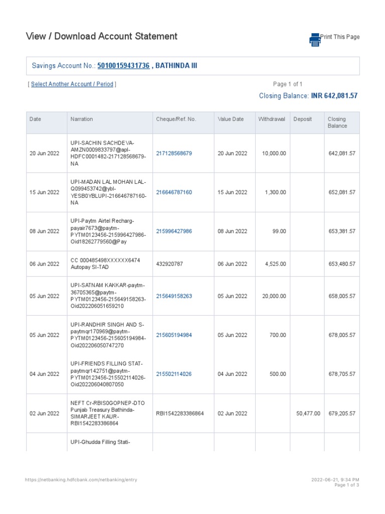 Welcome to HDFC Bank NetBanking | PDF | Banking | Financial Services