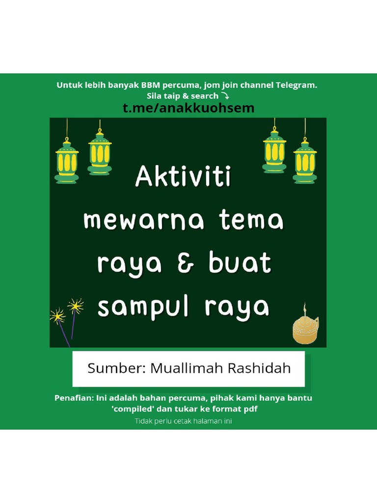 Aktiviti Mewarna & Buat Sampul Raya | PDF