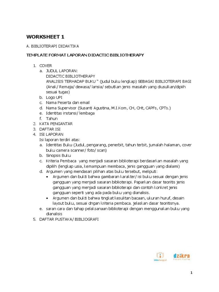 Template Biblioterapi Didaktik | PDF