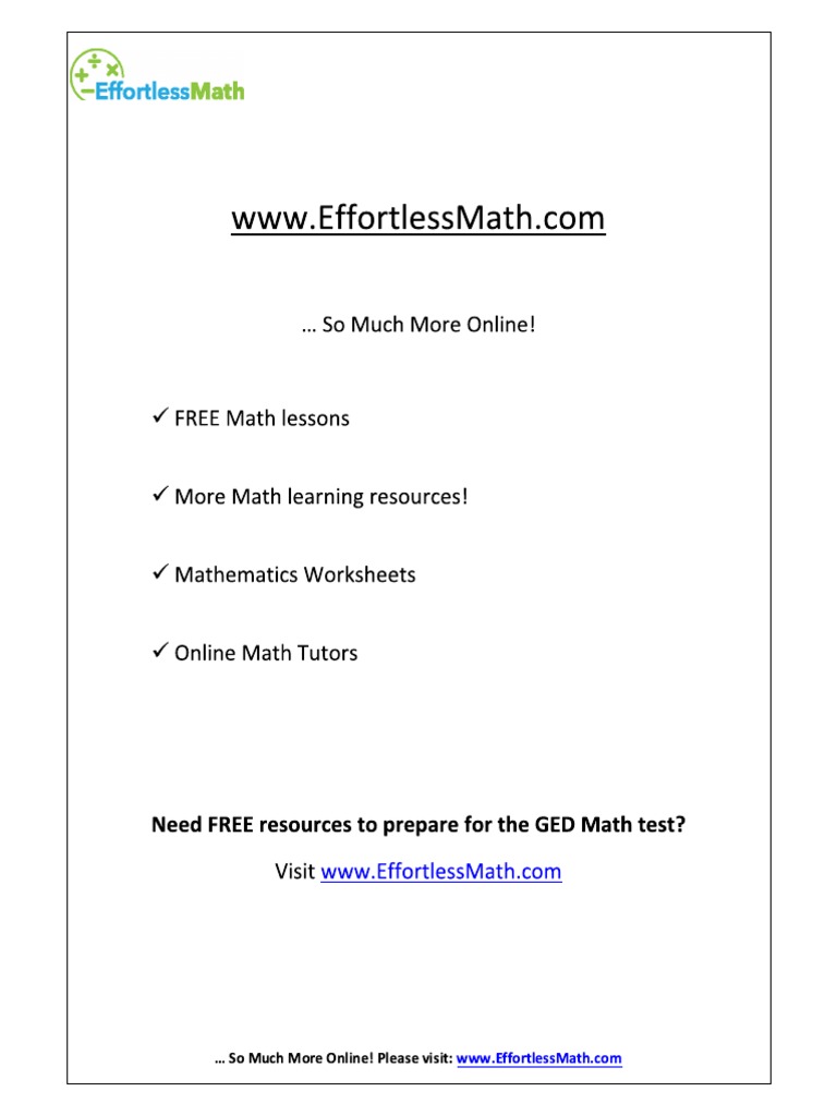 GED Math Exercise Book | PDF