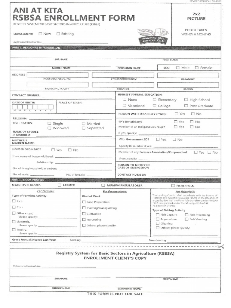 Rsbsa Application Form | PDF