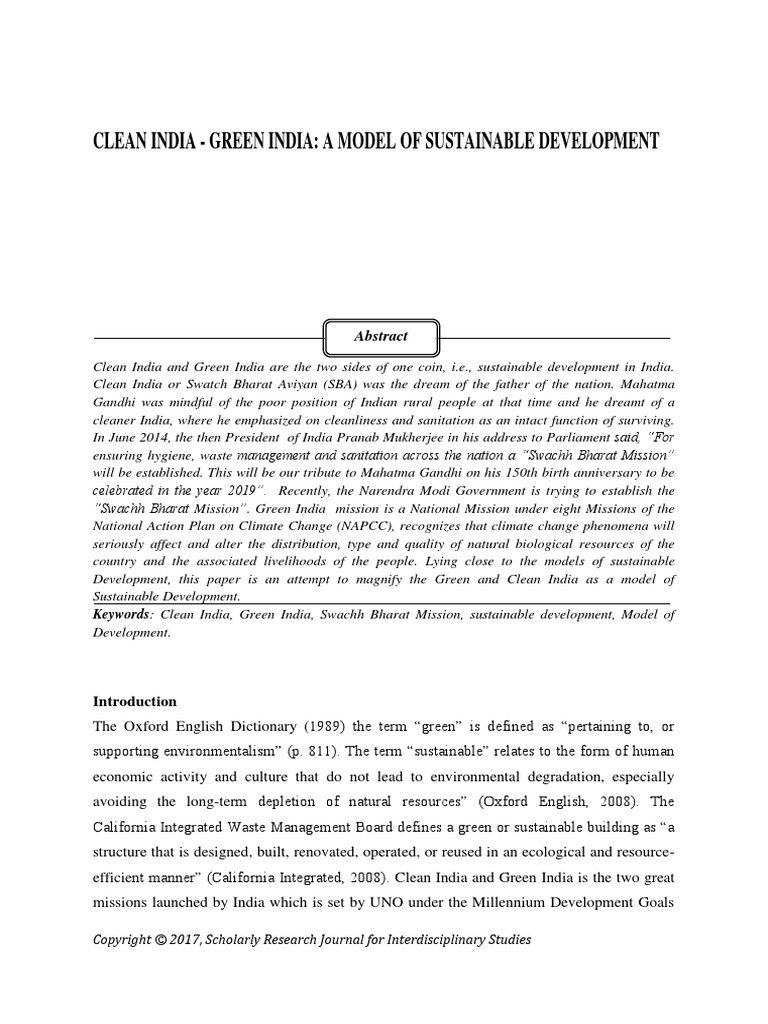 Clean India-Green India | PDF | Sustainability | Sanitation