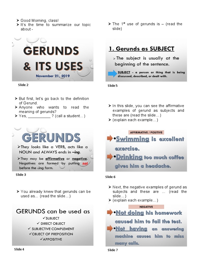 Lesson 1-4@WRAP - UP (Notes in Gerunds) | PDF | Language Mechanics ...