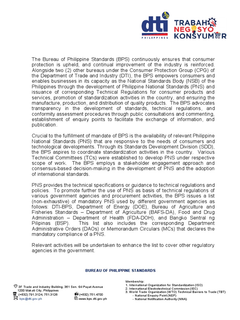 Philippine National Standards Overview | PDF | Ac Power Plugs And ...
