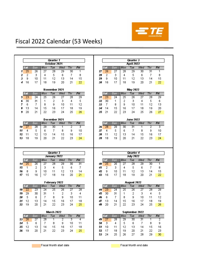Fiscal Year 2022 Calendar | PDF