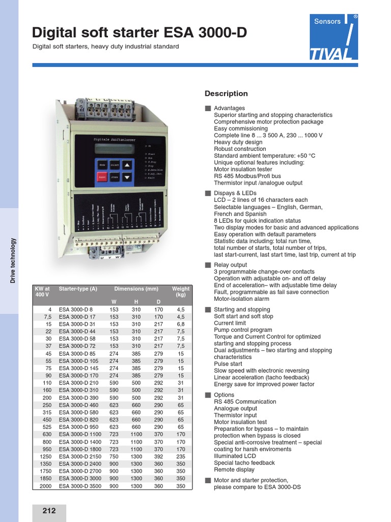 Esa3000 D en | PDF | Electric Motor | Electrical Components