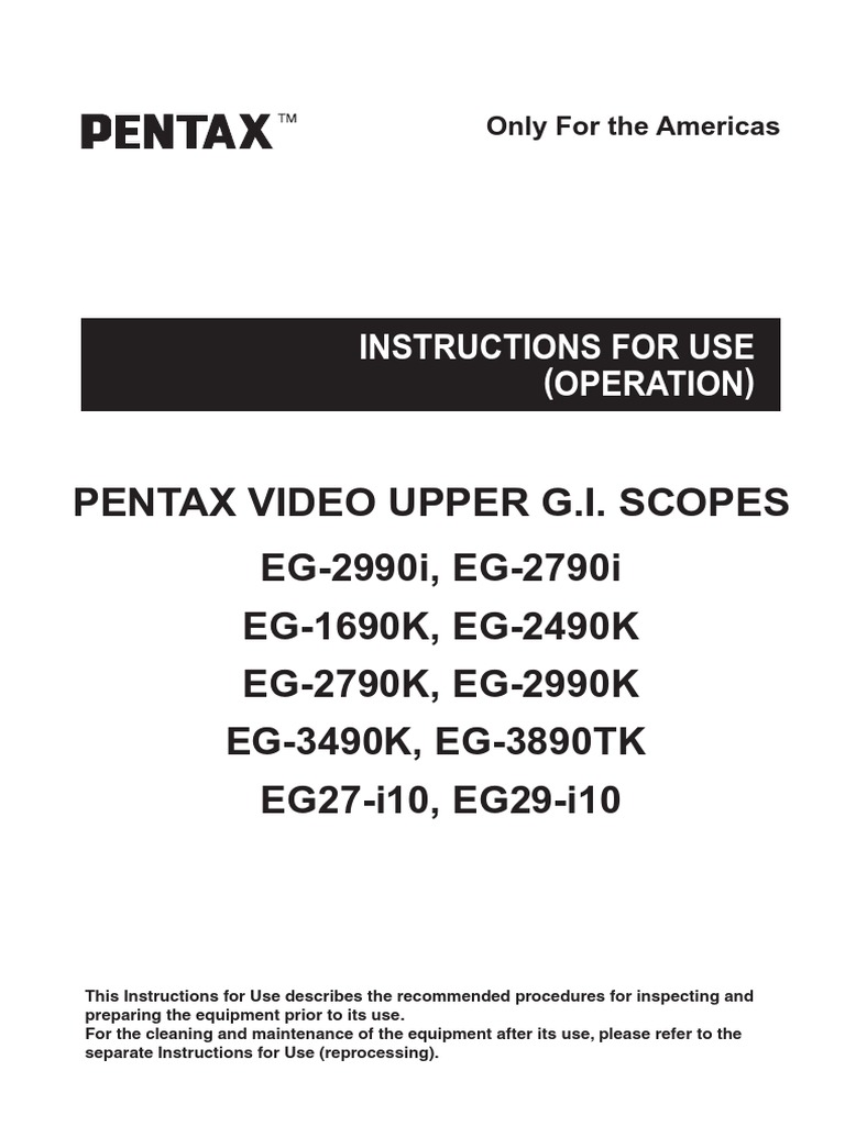 Pentax Video Upper G.I. Scopes | PDF | Endoscopy | Electrical Connector