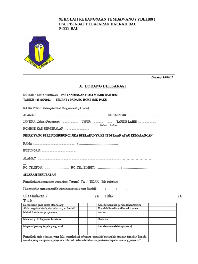 Borang Deklarasi | PDF