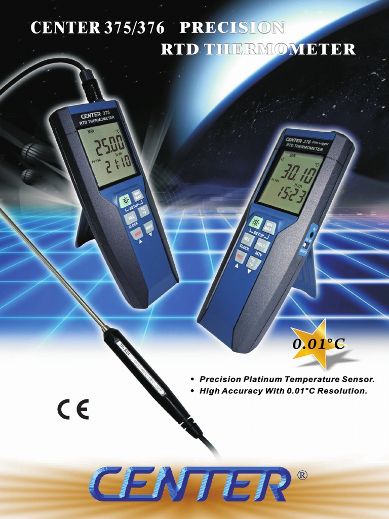 CENTER 375/376: Precision RTD Thermometer | PDF