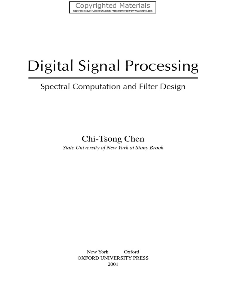 Digital Signal Processing Spectral Computation and Filter | PDF ...