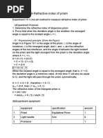 Angle of Minimum Deviation (Prism) | PDF