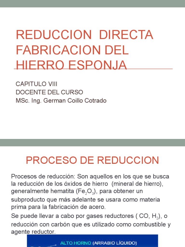Proceso de Reducción Directa de Hierro | PDF | Hierro | Dióxido de carbono