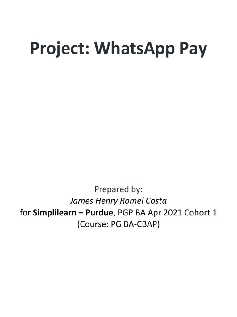 Project: Whatsapp Pay: James Henry Romel Costa | PDF | Swot Analysis ...