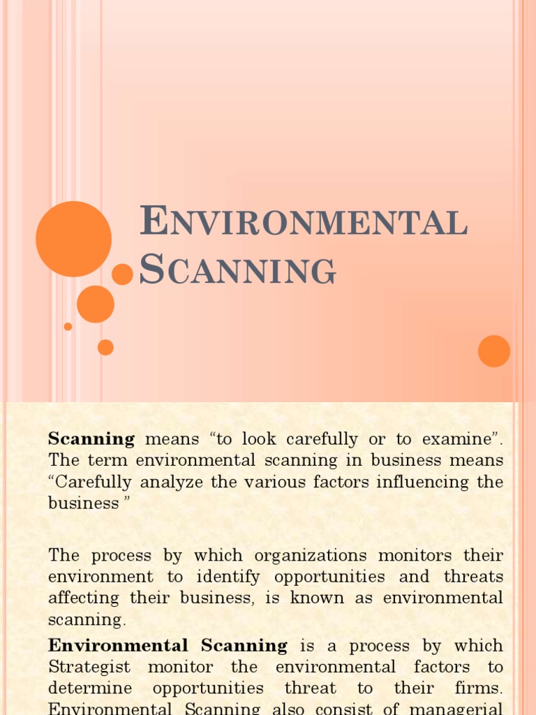 Environmental Scanning | PDF | Swot Analysis | Forecasting