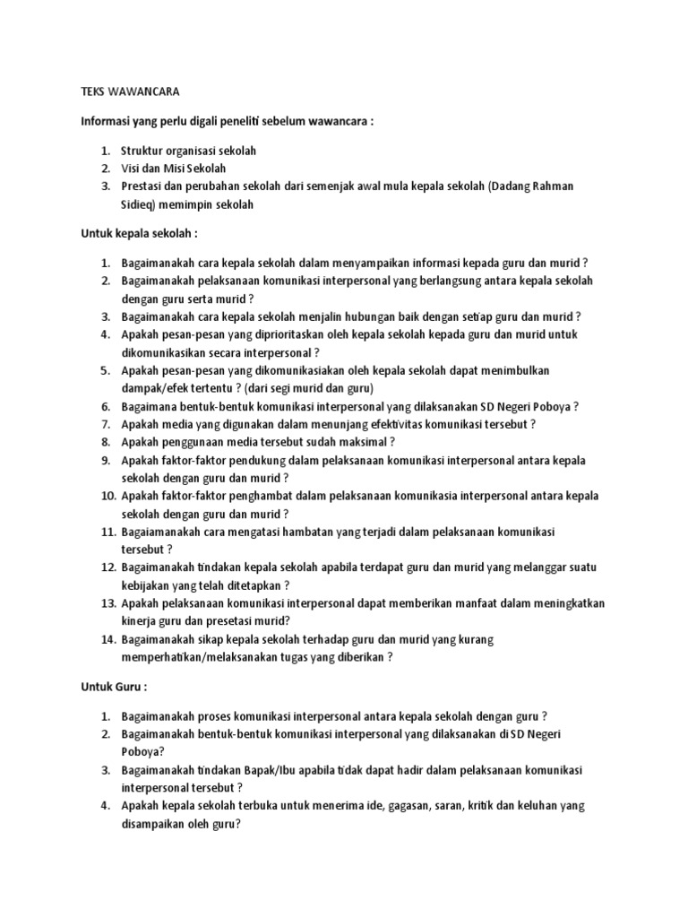 Teks Wawancara Pki | PDF