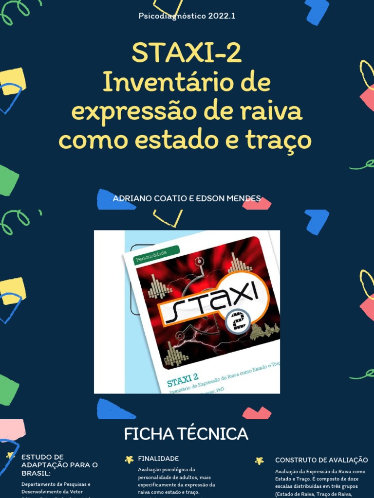Manual do STAXI-2: Avaliação da Raiva | PDF | Psicologia | Raiva