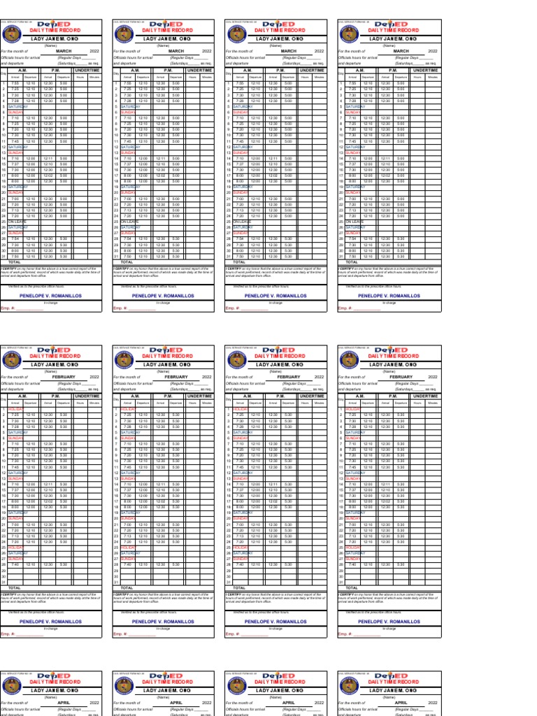 DTR Blank Long Size | PDF